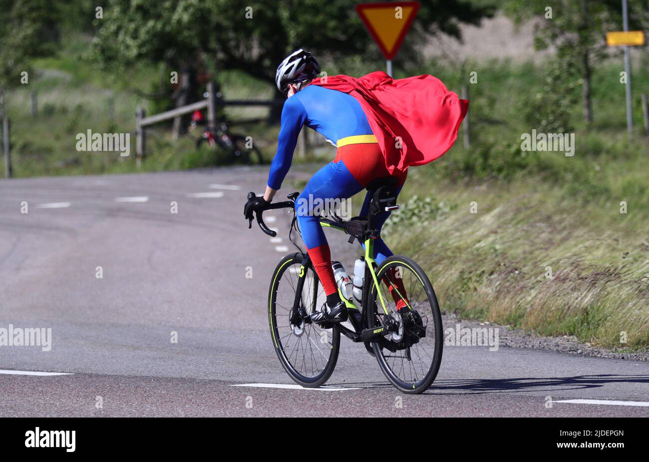 Superman on road 50, just south of Askersund, during the world’s ...