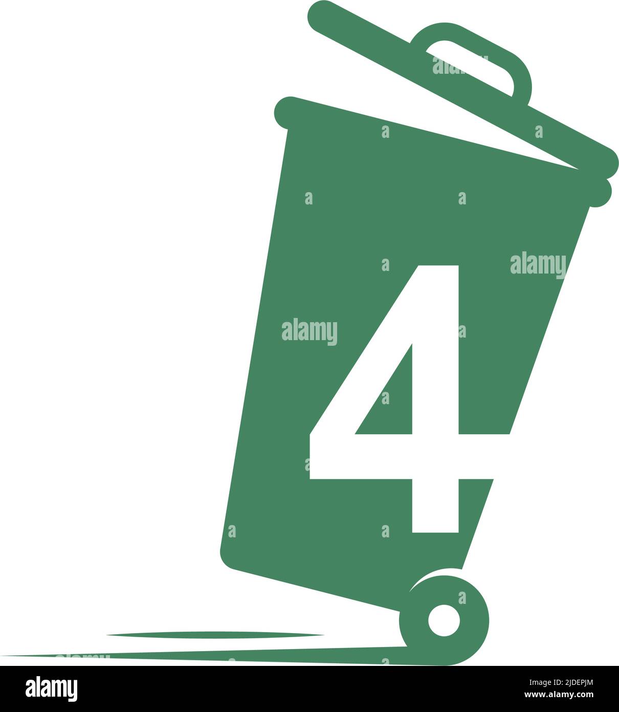 Number 4 in the trash bin icon illustration template vector Stock ...