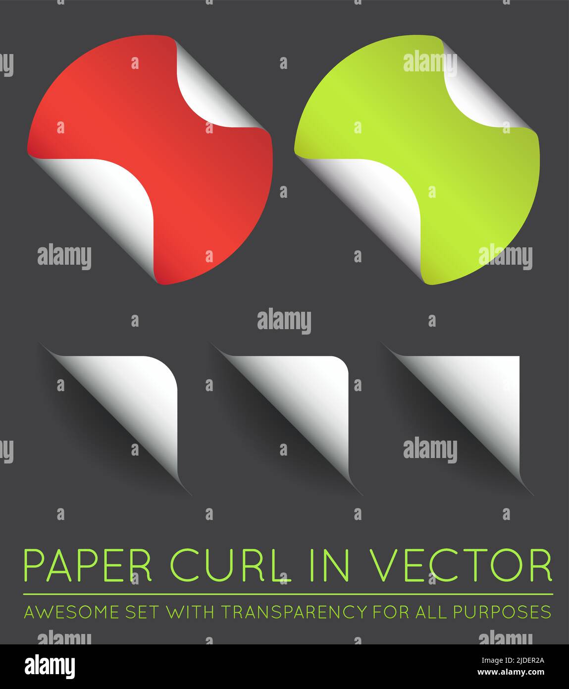 Set of Vector Stickers with Paper Curl Stock Vector Image & Art - Alamy
