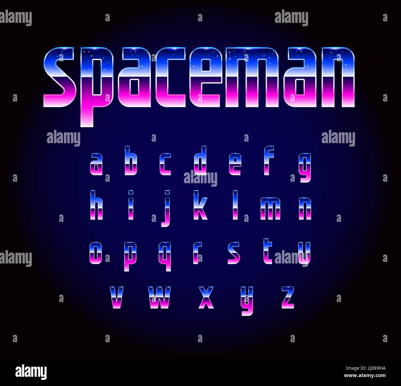 80s Retro Futurism Sci-Fi Font Alphabet Vector Stock Vector Image & Art ...