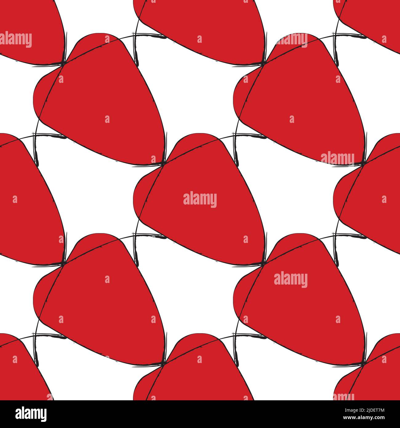 Abstract heart rhythm seamless vector pattern. Brush stroke fine ...