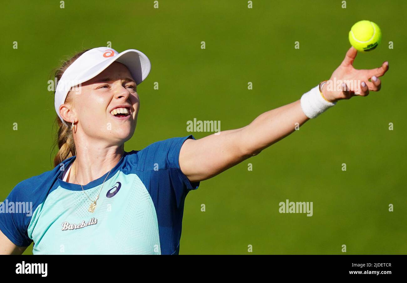 Harriet Dart serves on day three of the Rothesay International ...