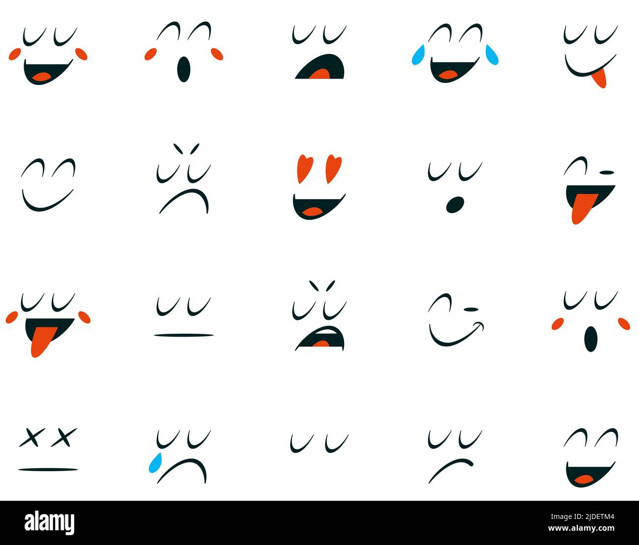 Set of Emoticons or Emoji. Vector Illustration Stock Vector Image & Art ...