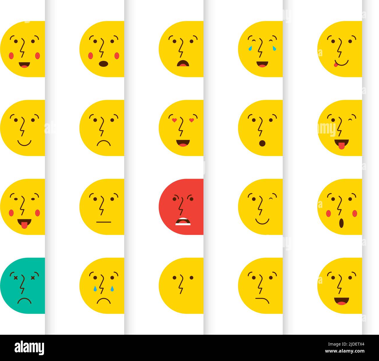 Set of Emoticons or Emoji. Vector Illustration Stock Vector Image & Art ...