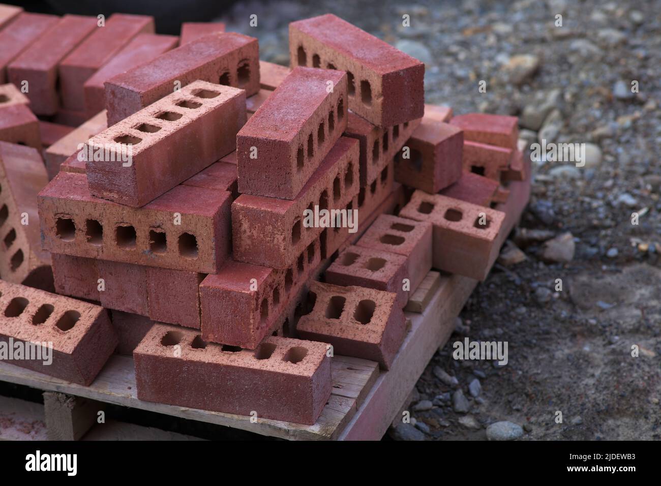 Stacked bricks on construction site hi-res stock photography and images ...