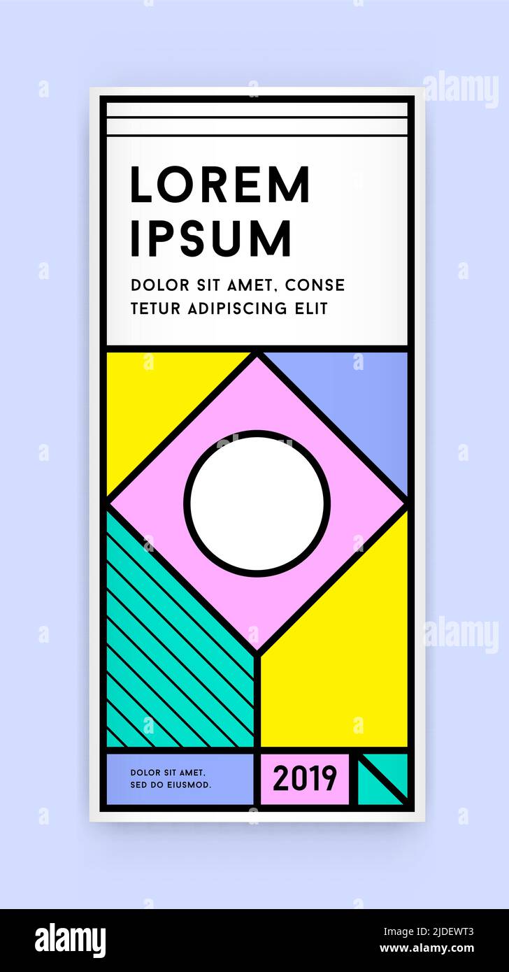 Visual identity in Trendy New Fat Line Style Geometric Design in Retro ...