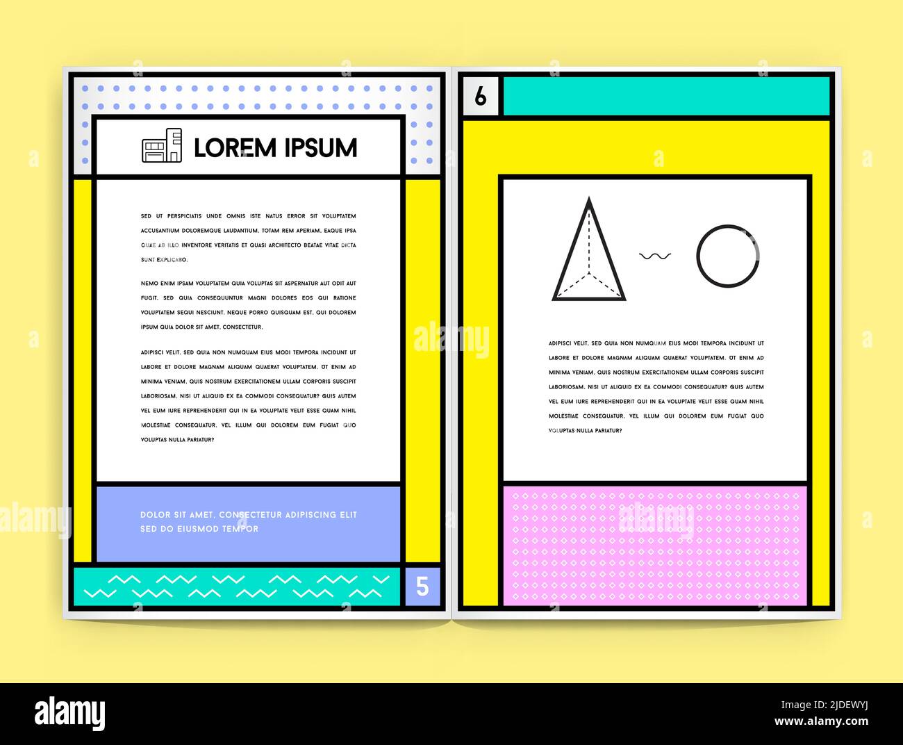 Visual identity in Trendy New Fat Line Style Geometric Design in Retro ...