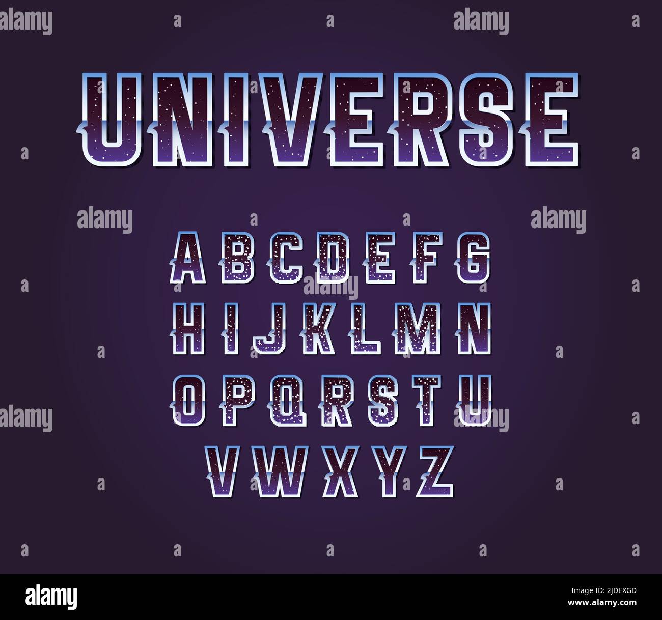 Universe 80s Retro Sci Fi Font Alphabet Vector Set Stock Vector Image And Art Alamy