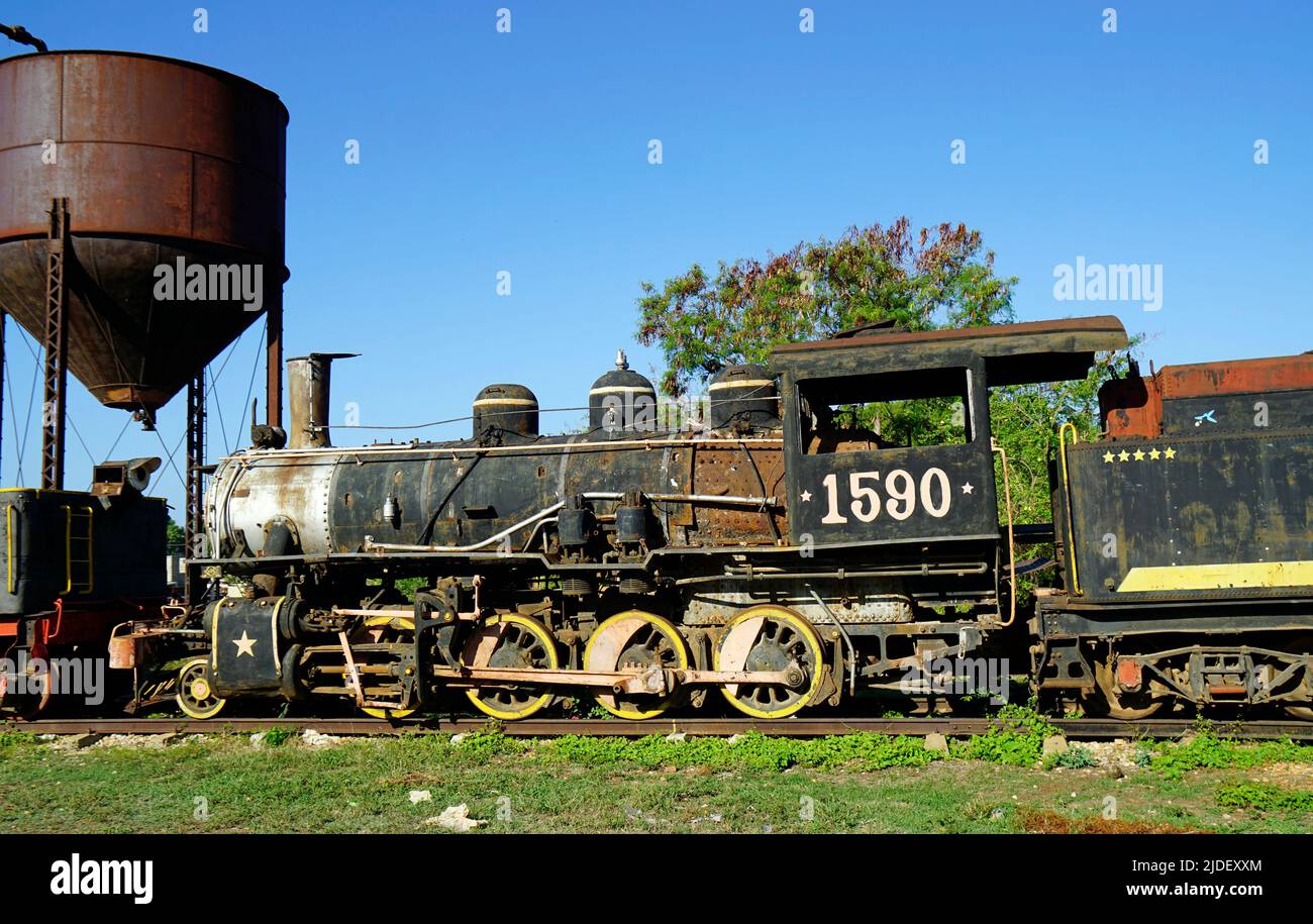 old locomotives and trains in trinidad on cuba Stock Photo - Alamy