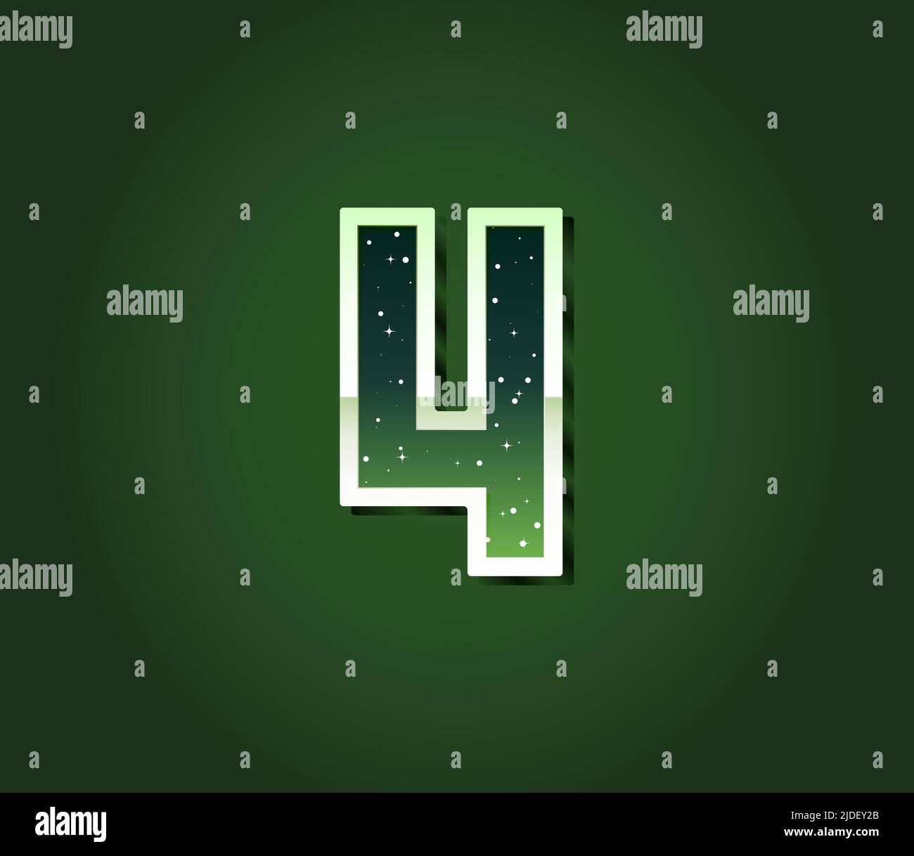 Green 80's Retro Sci-Fi Font with Stars Inside Letters. Alphabet Vector ...