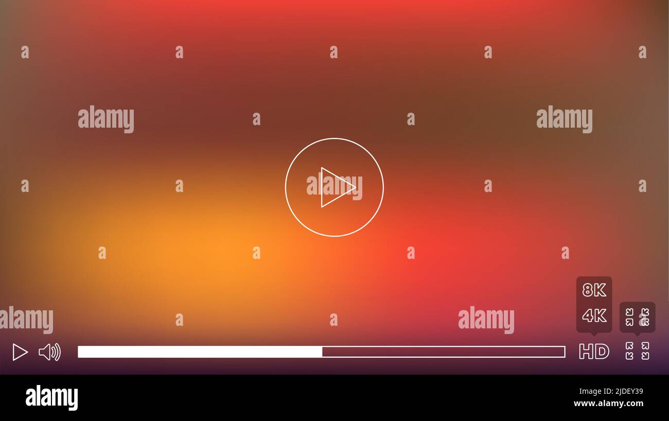 Video Player Window with Menu and Buttons Panel Vector Stock Vector ...