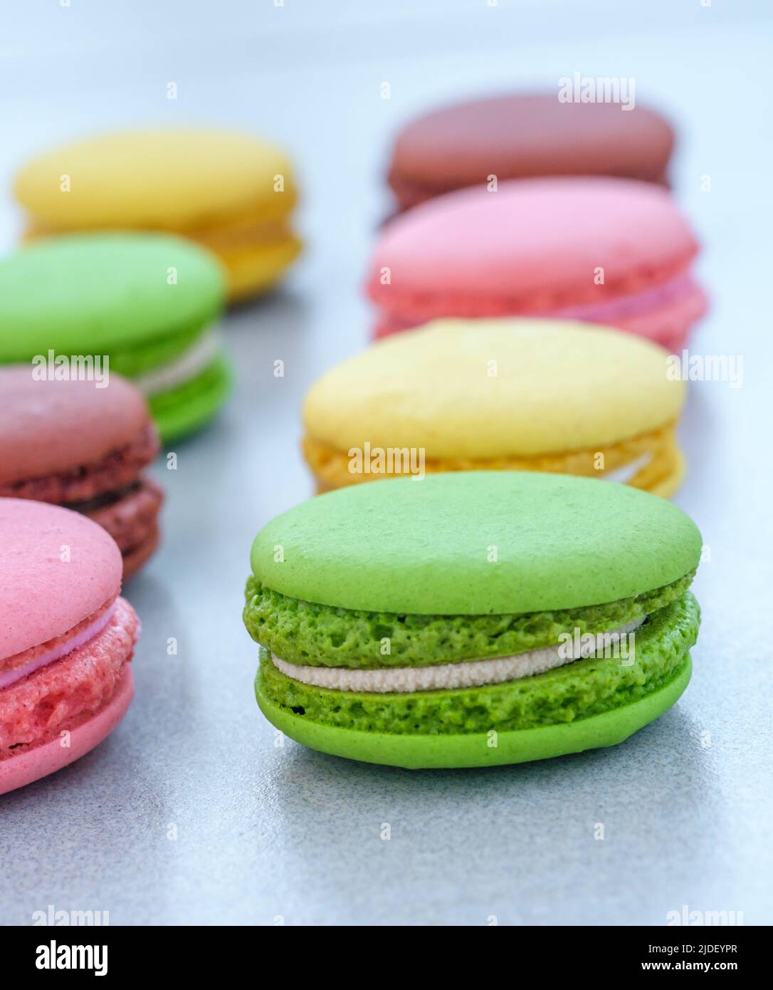 Batch of colorful macaroons with various flavors Stock Photo - Alamy