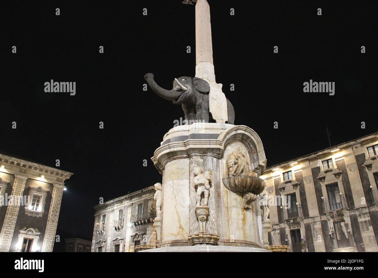 baroque fountain (elephant fountain) in catania in sicily (italy Stock ...
