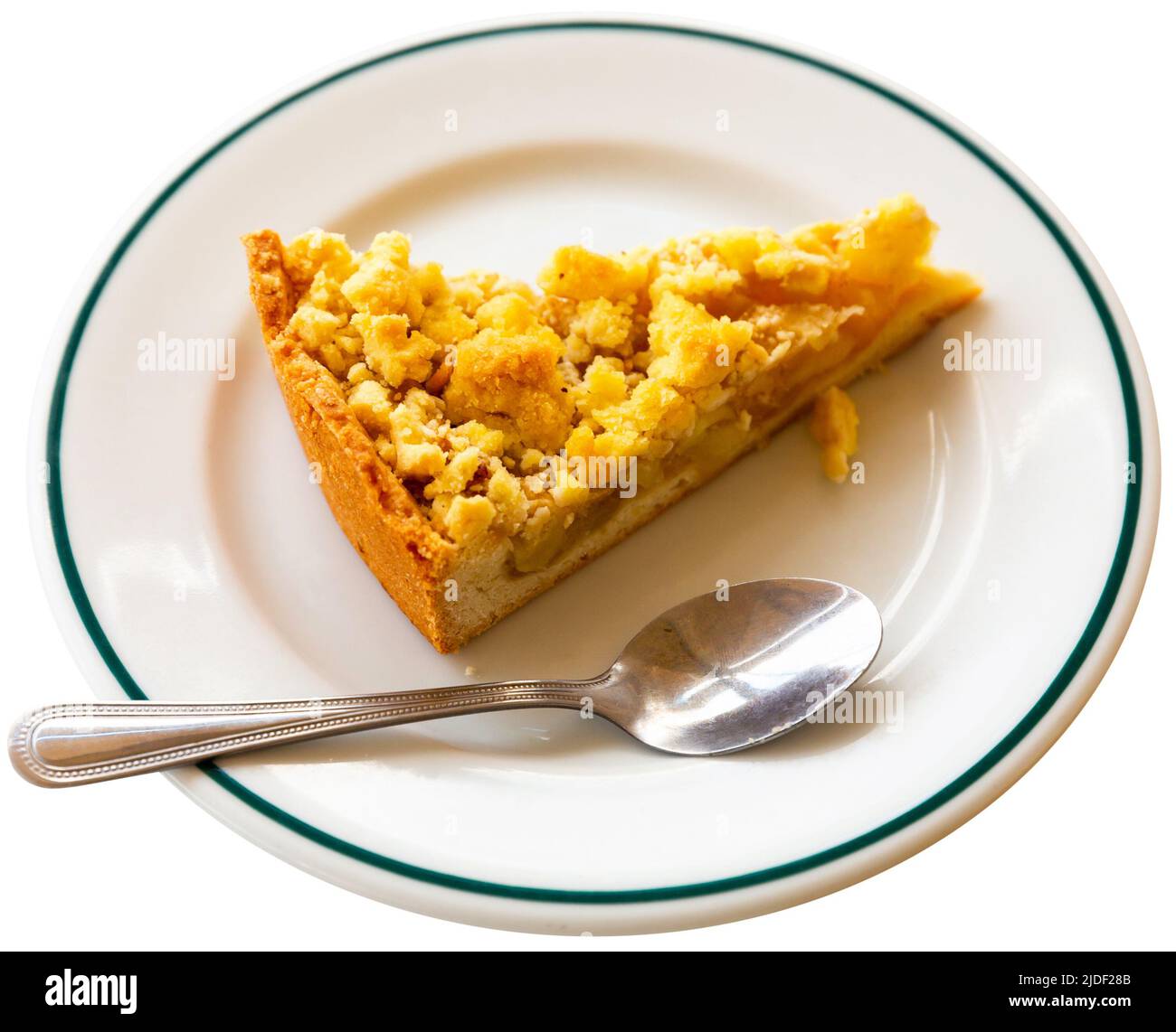 Apple tart on plate with spoon hi-res stock photography and images - Alamy