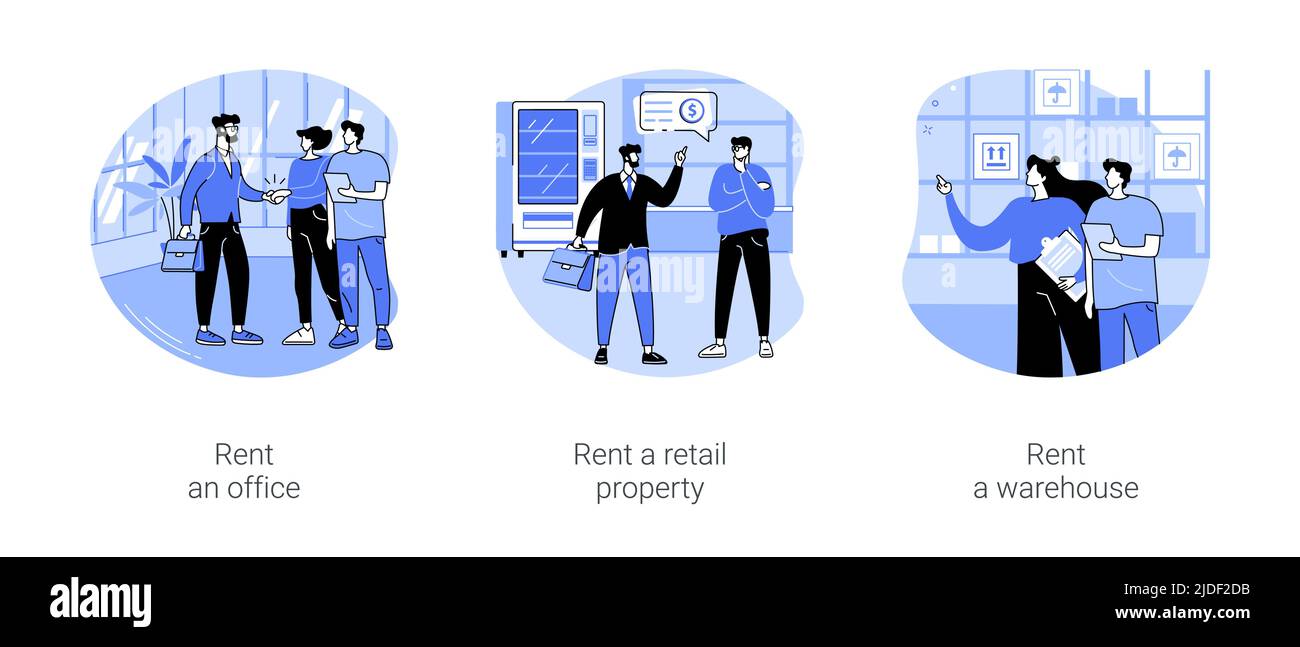 Renting commercial property isolated cartoon vector illustrations se ...