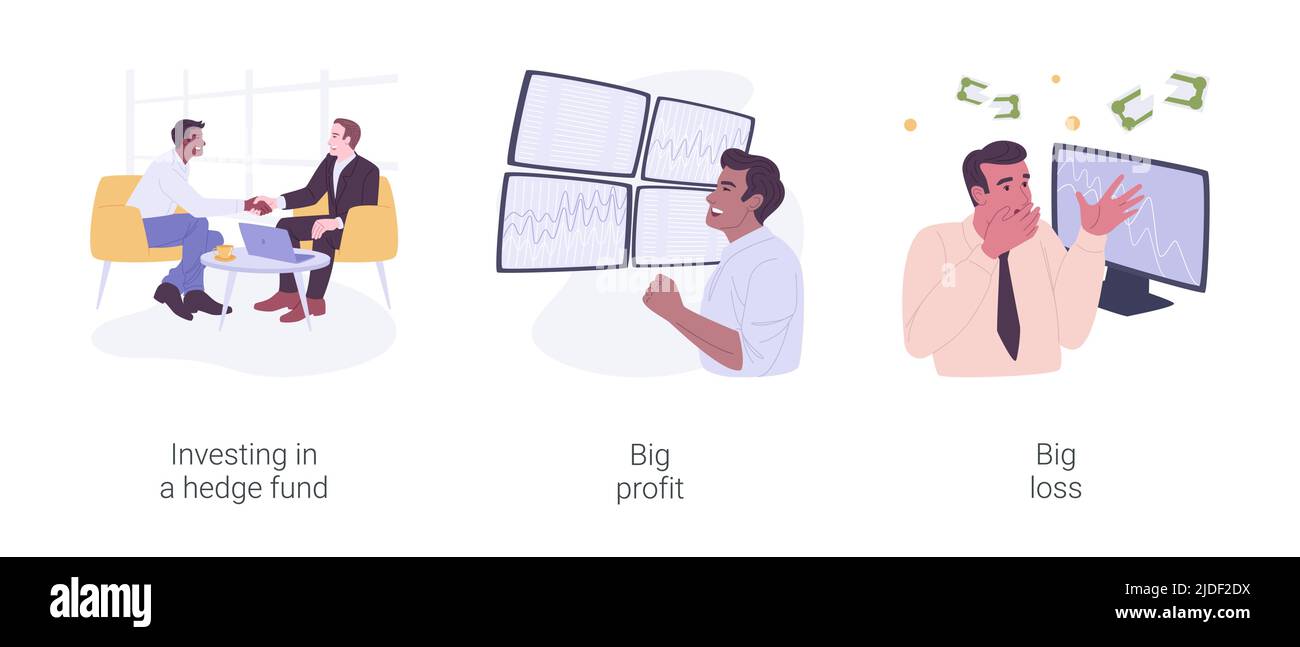 Hedge fund isolated cartoon vector illustrations set Stock Vector Image ...