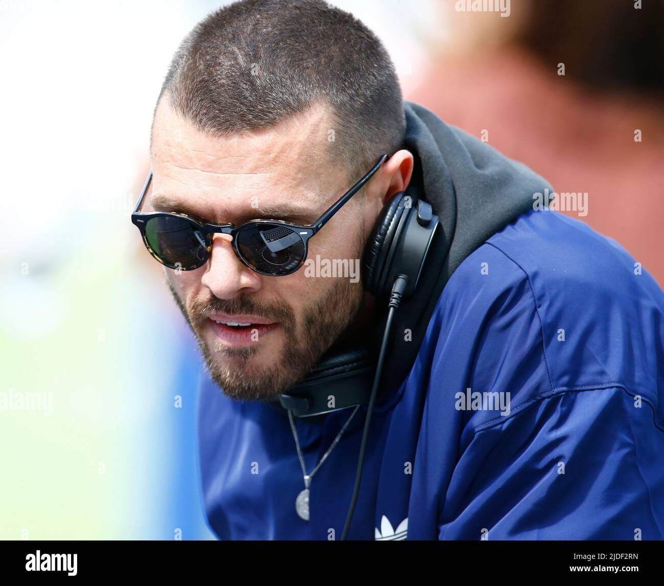 LONDON ENGLAND - JUNE 19 : DJ Tony Perry before kick off during ...
