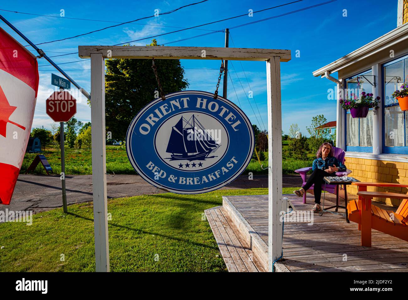 Orient Hotel and B&B with sign in Victoria, PEI Stock Photo - Alamy