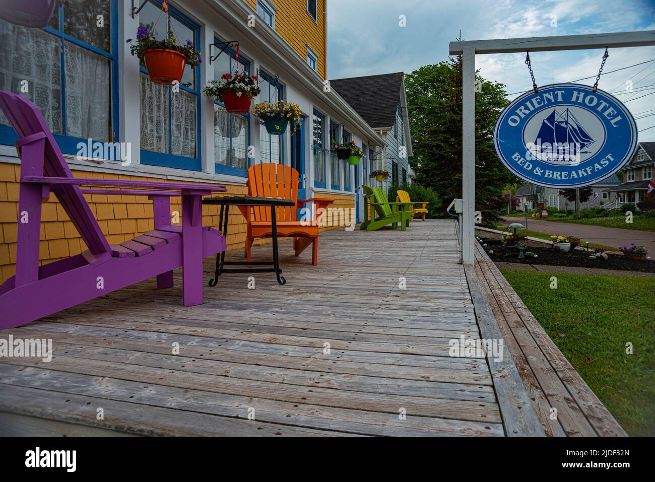 Orient Hotel and B&B with sign in Victoria, PEI Stock Photo - Alamy