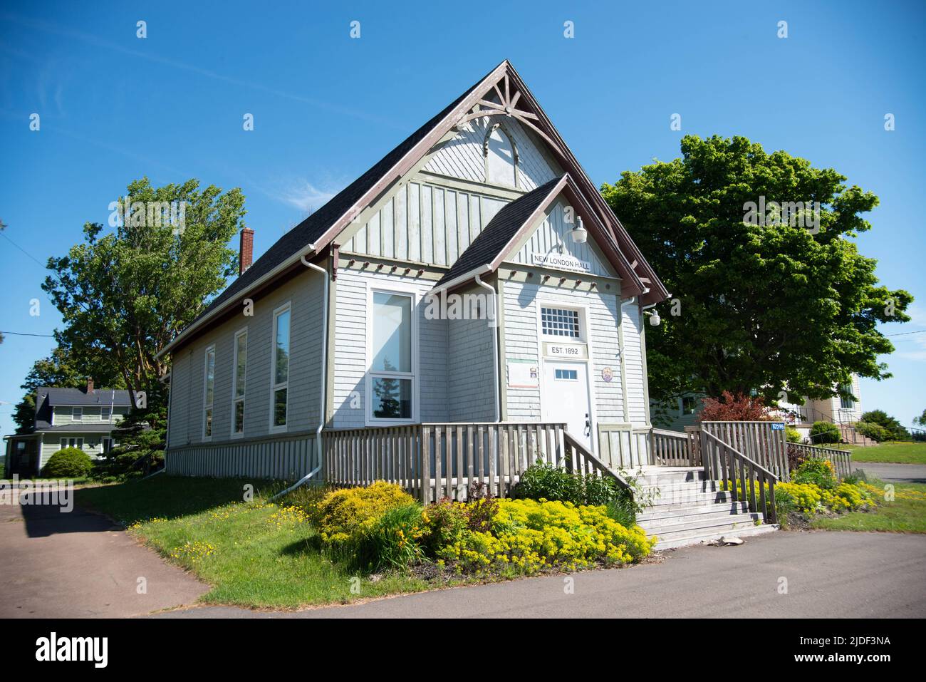 New London Hall building on the North Shore of PEI Stock Photo - Alamy