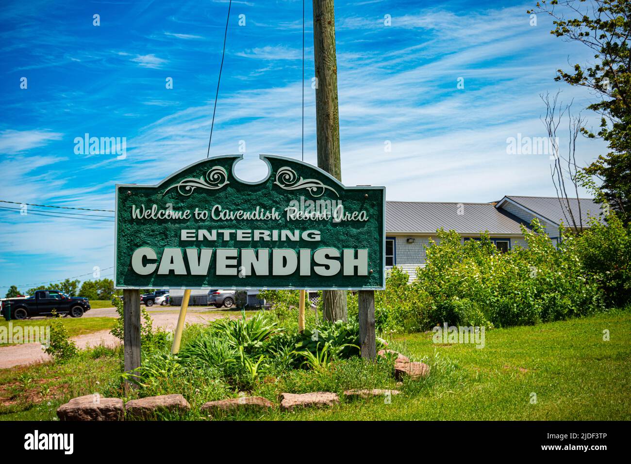 Entering cavendish sign hi-res stock photography and images - Alamy