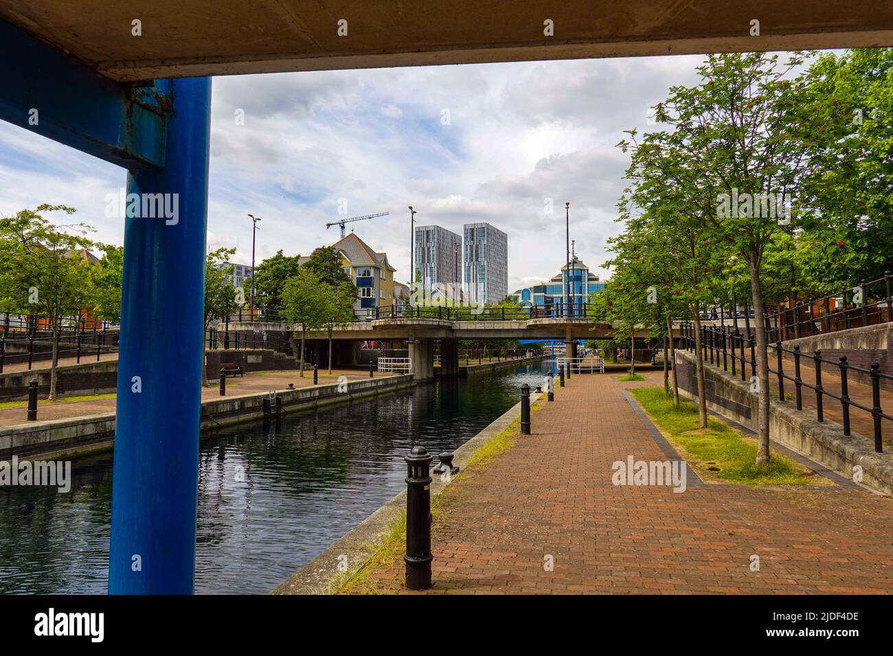 The old docks at Salford, Manchester, UK, now known as Salford Quays ...