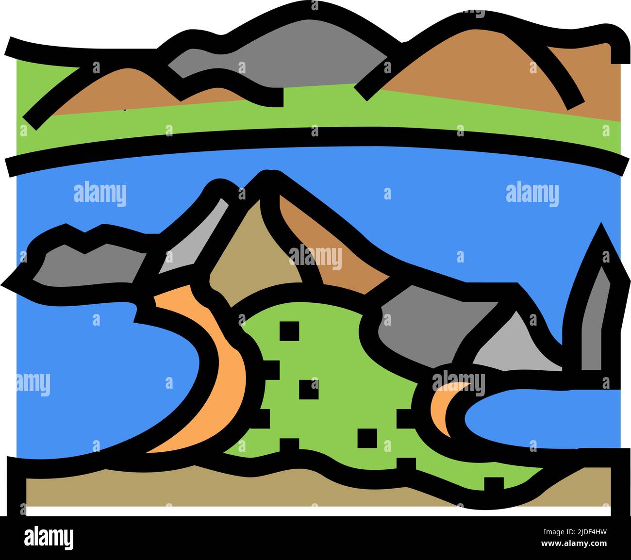 galapagos islands color icon vector illustration Stock Vector Image ...