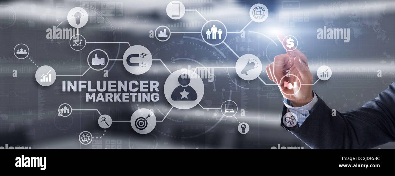 Influencer Social marketing concept. Business Internet Technology Stock ...