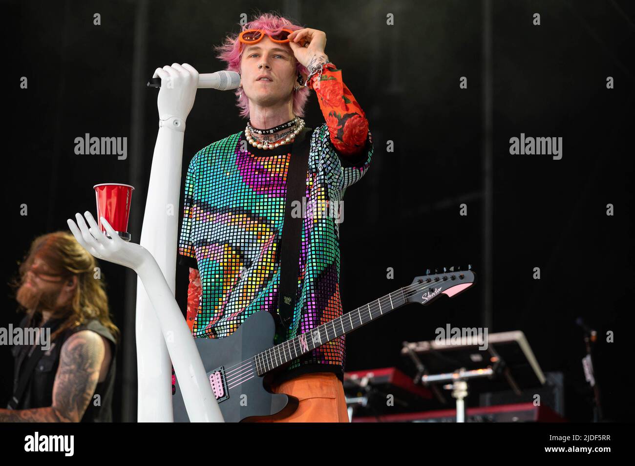 Machine Gun Kelly and Steve "Baze" Basil perform during Day 4 of the ...