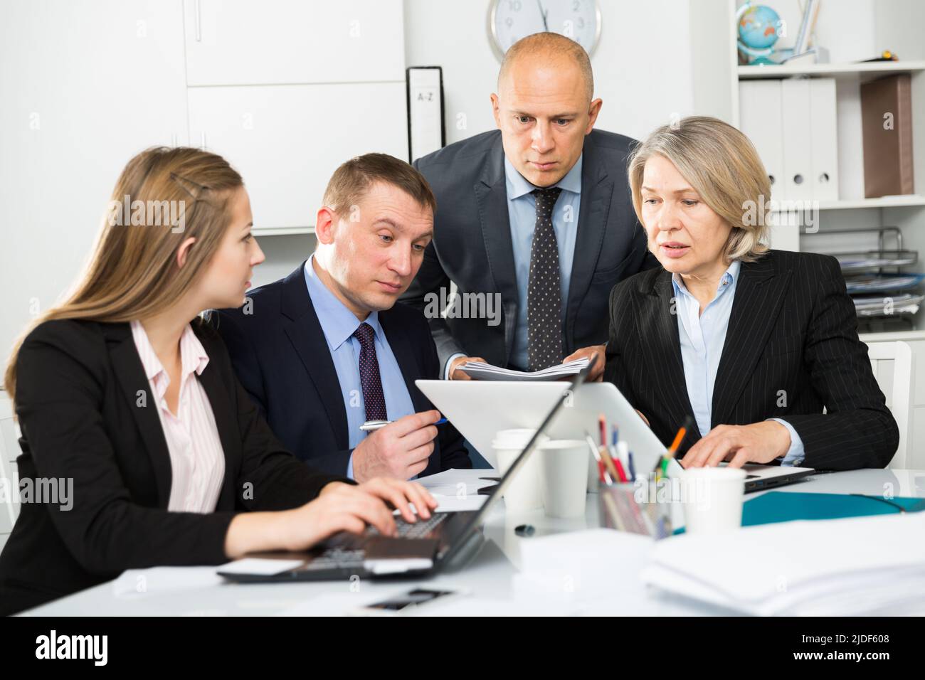 Coworking men office desk hi-res stock photography and images - Alamy