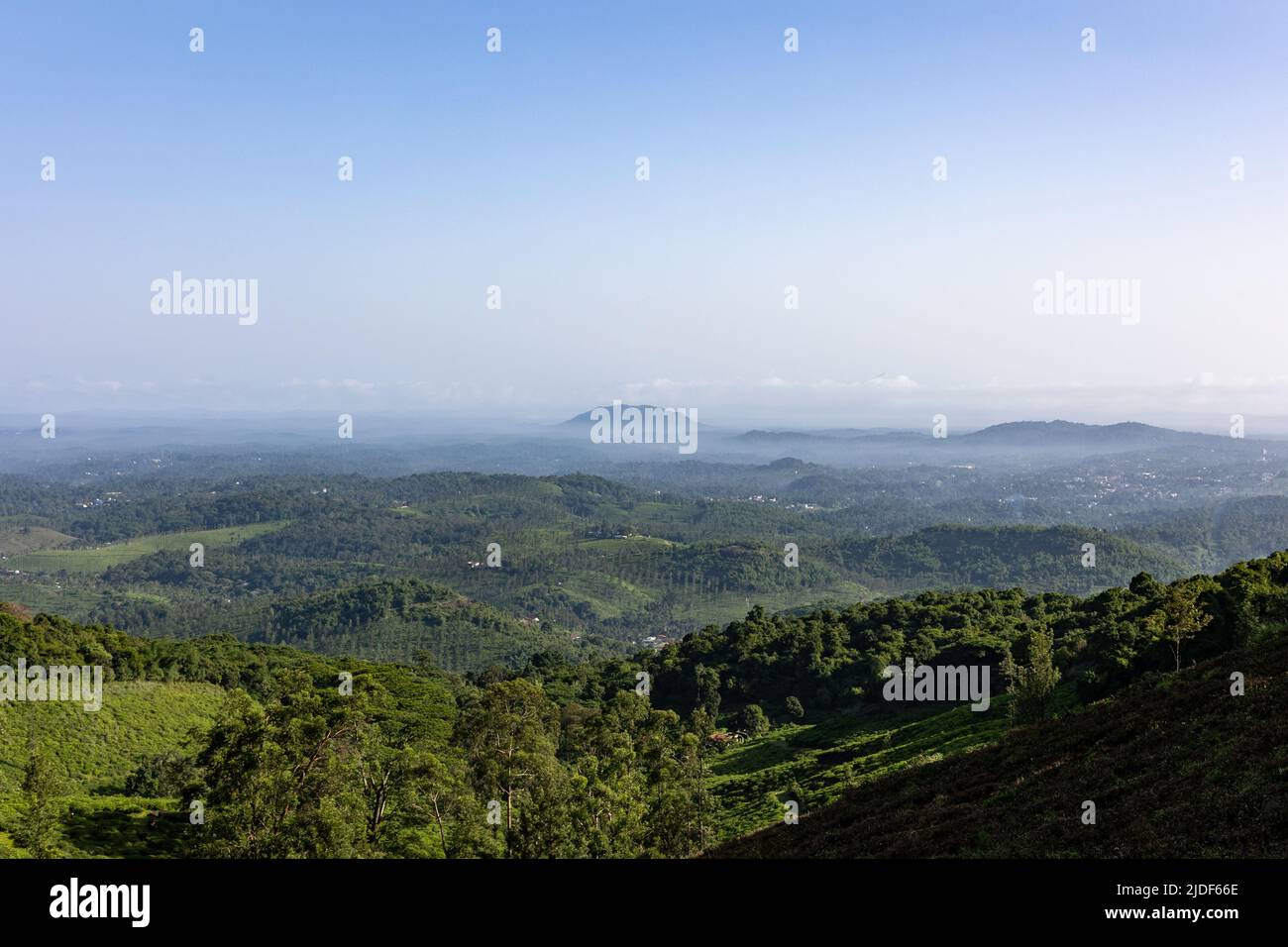 View of the surrounding landscape from the top of Chembra Peak in ...