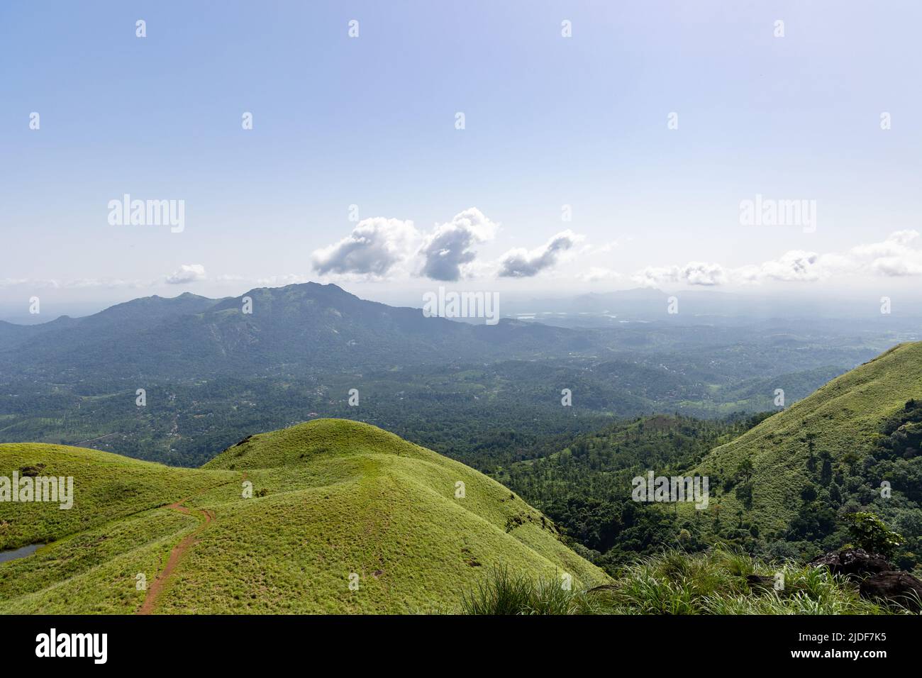 View of the surrounding landscape from the top of Chembra Peak in ...