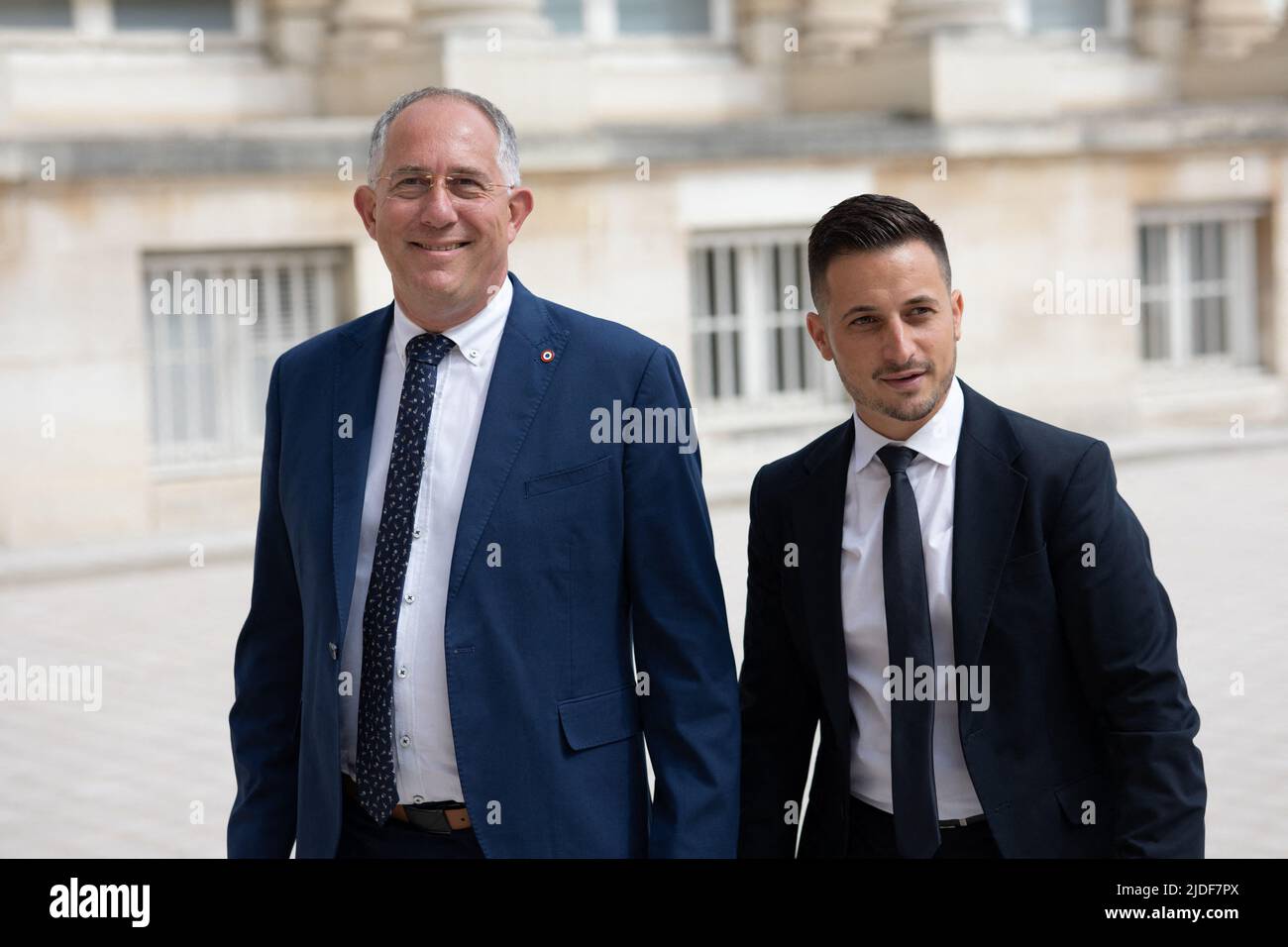 Deputy for Les Republicains (LR) Maxime Minot arrives at the French ...