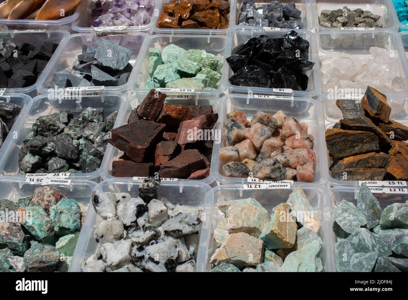 Natural mineral gemstones of a various types Stock Photo - Alamy