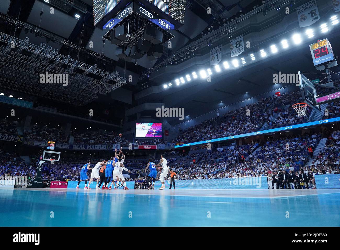 Real Madrid Baloncesto's team and FC Barcelona's team during Liga ...