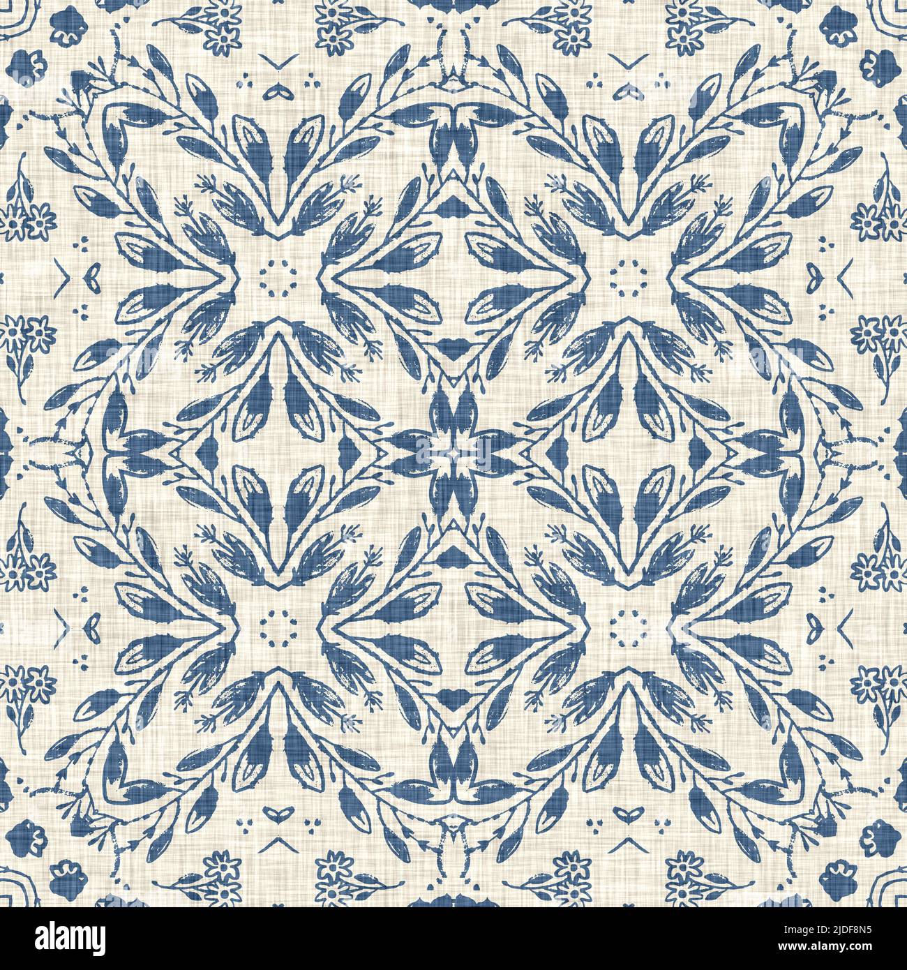 French blue floral french printed fabric pattern for shabby chic home ...