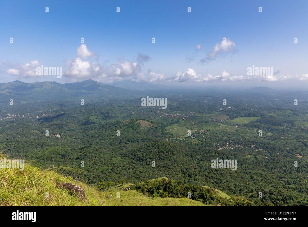 View of the surrounding landscape from the top of Chembra Peak in ...