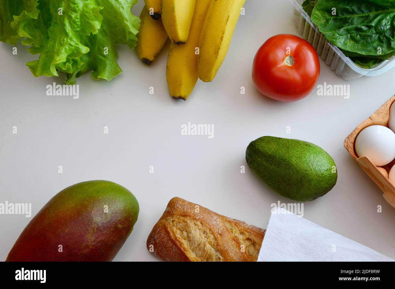 Healthy food background. Healthy vegan vegetarian food in paper bag ...