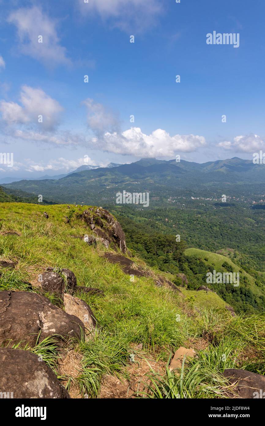 View of the surrounding landscape from the top of Chembra Peak in ...