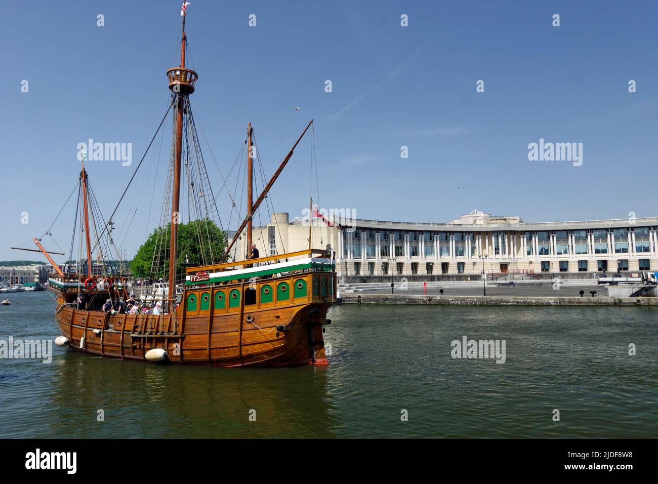 Replica of Cabots ship "the Mathew" moored on the Floating Harbour ...