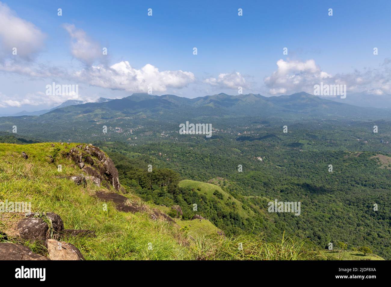 View of the surrounding landscape from the top of Chembra Peak in ...