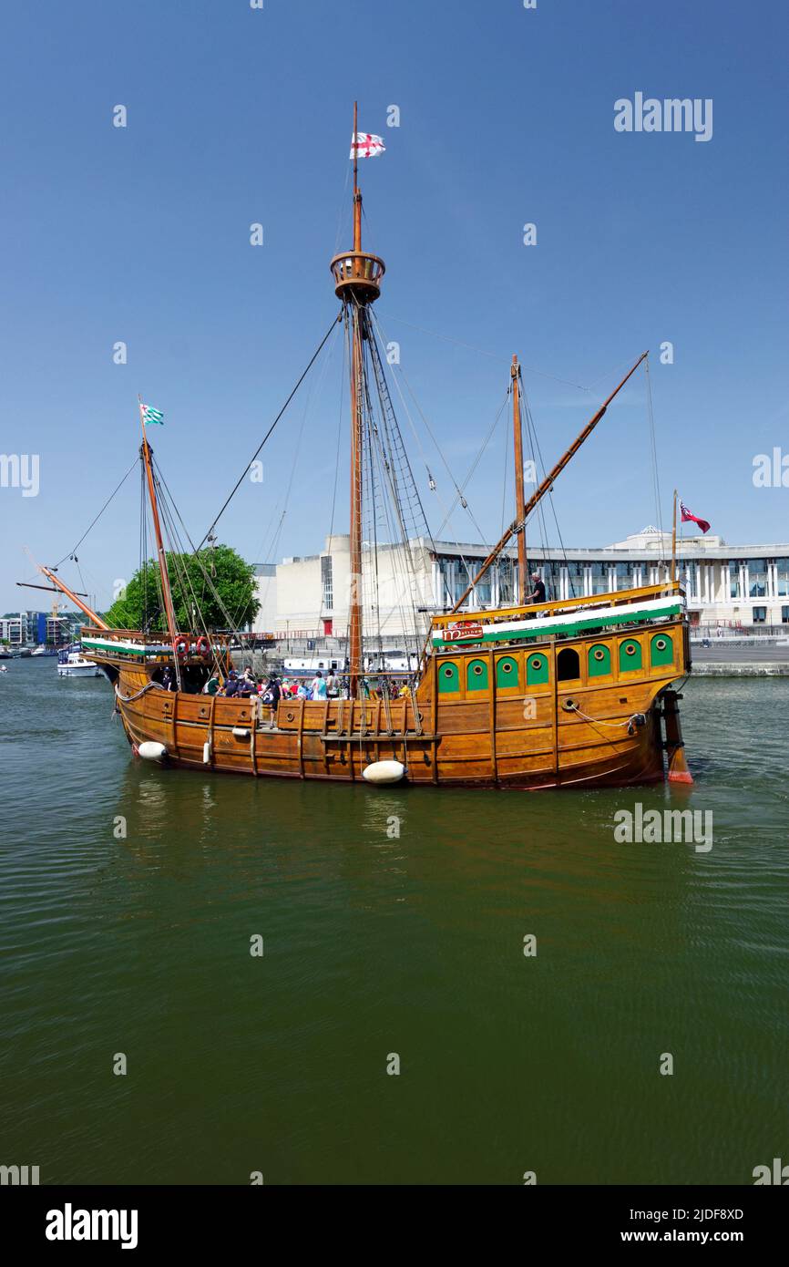 Replica of Cabots ship "the Mathew" moored on the Floating Harbour ...