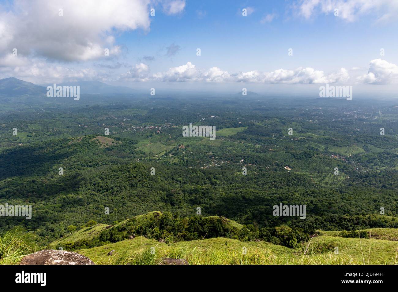 View of the surrounding landscape from the top of Chembra Peak in ...