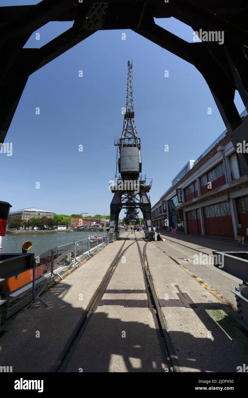 Dockside cranes, Prince's Wharf, Floating Harbour, Bristol Stock Photo ...