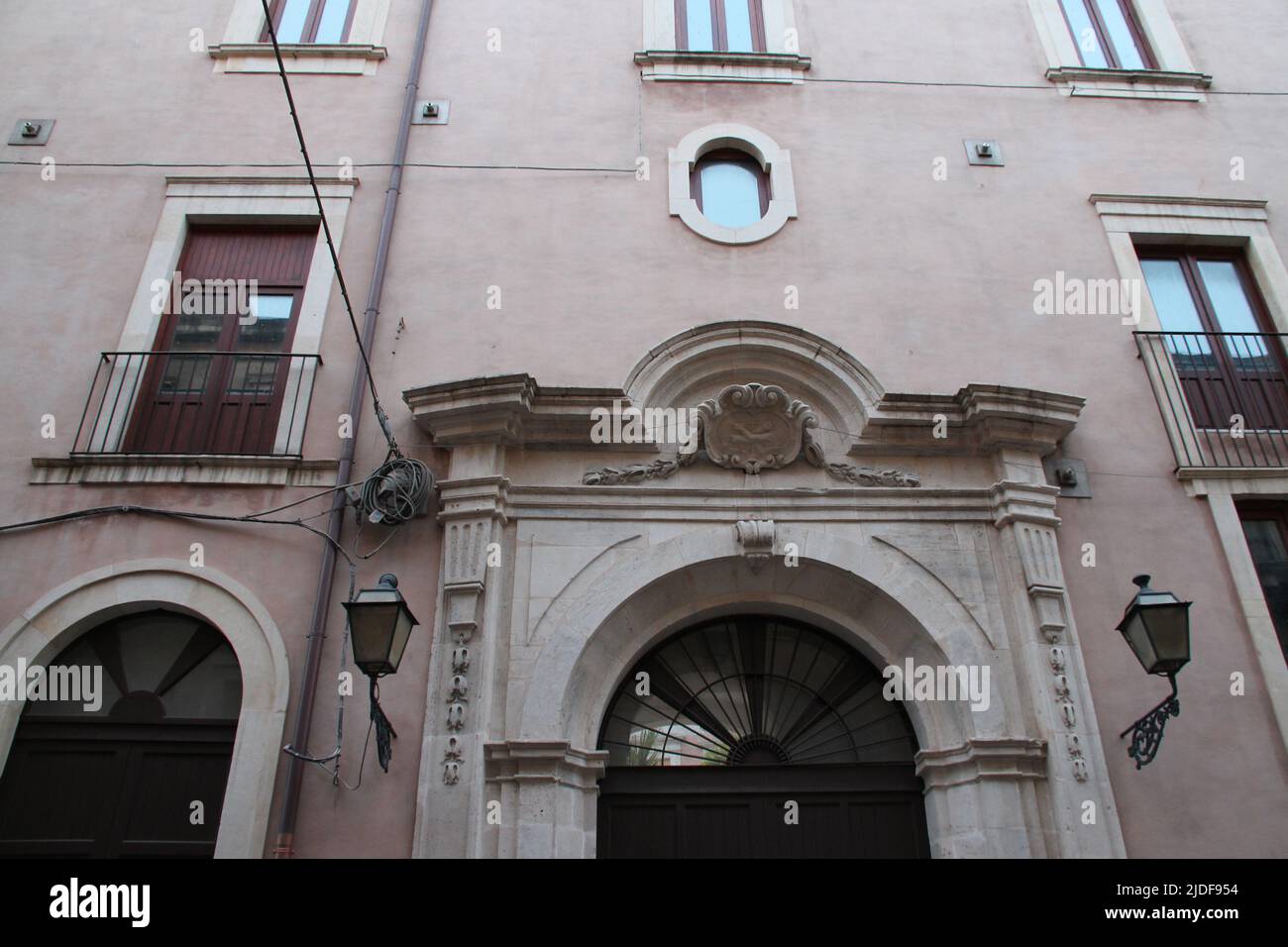 habitation building (palace ?) in catania in sicily (italy Stock Photo ...