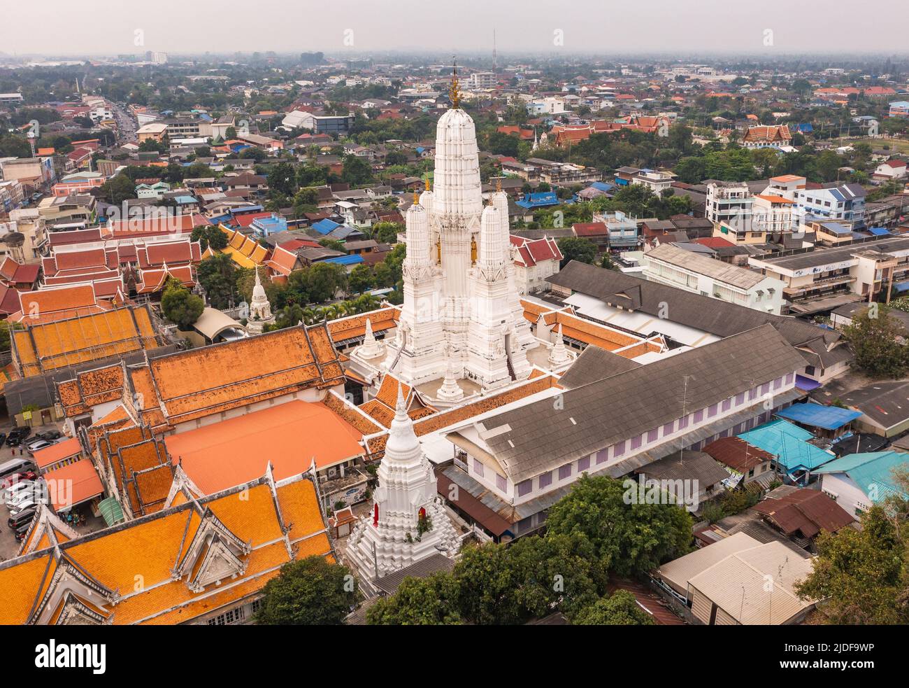 Aerial view of Wat Mahathat Worawihan, temple in Phetchaburi, Thailand Stock Photo - Alamy