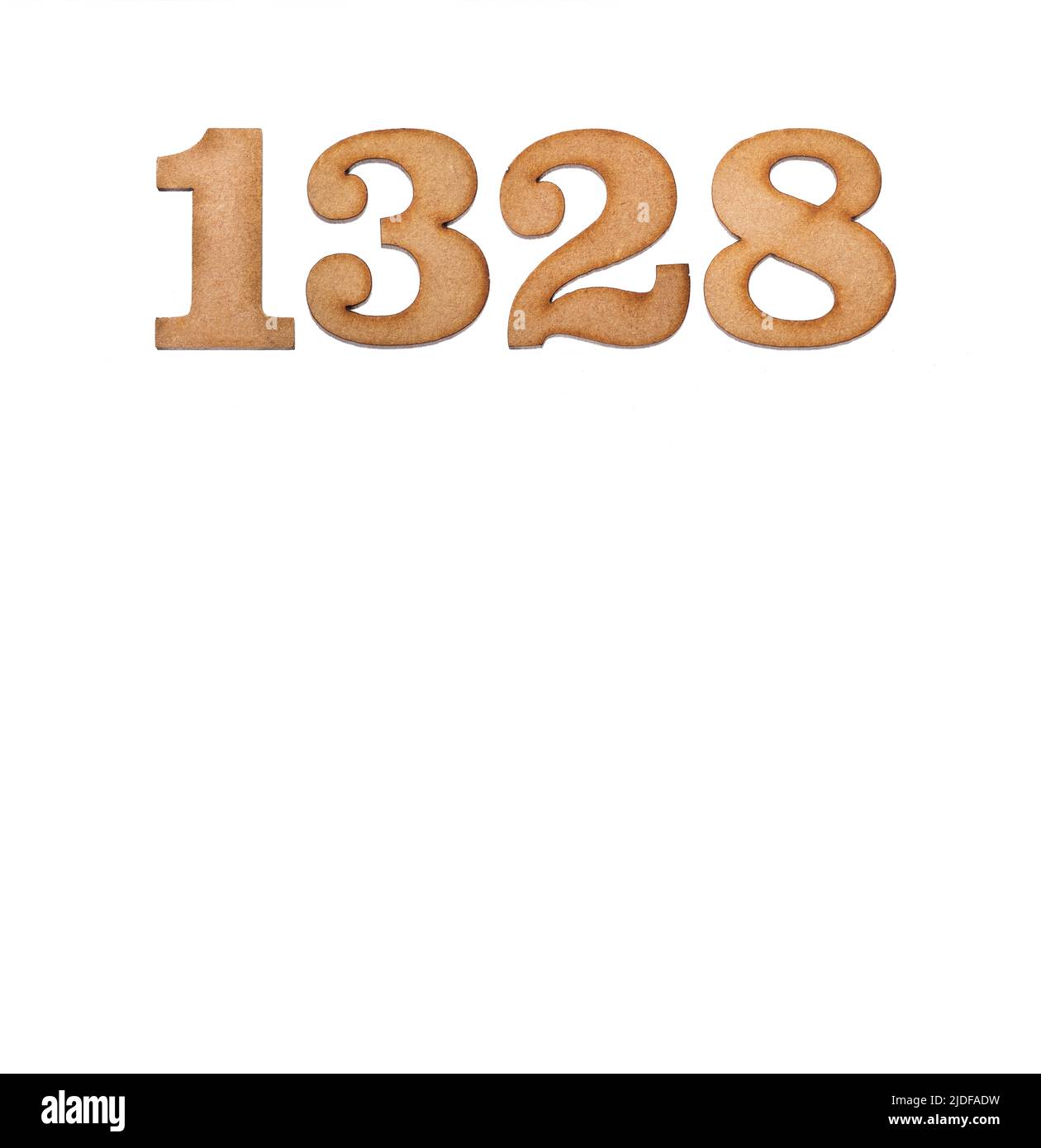 Number 1328 - Piece of wood isolated on white background Stock Photo ...