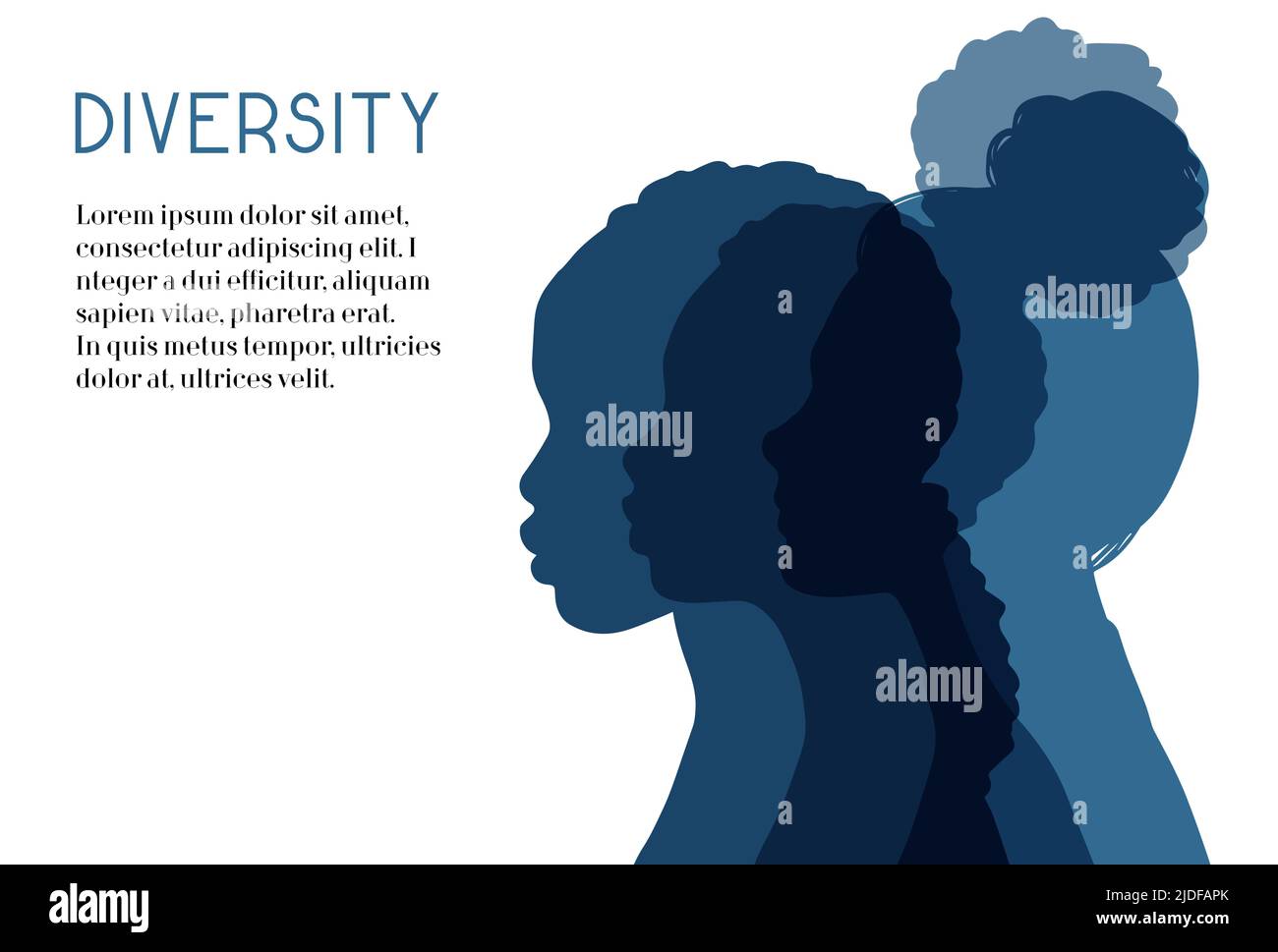 Diversity multiethnic people. Group of people silhouettes with ...