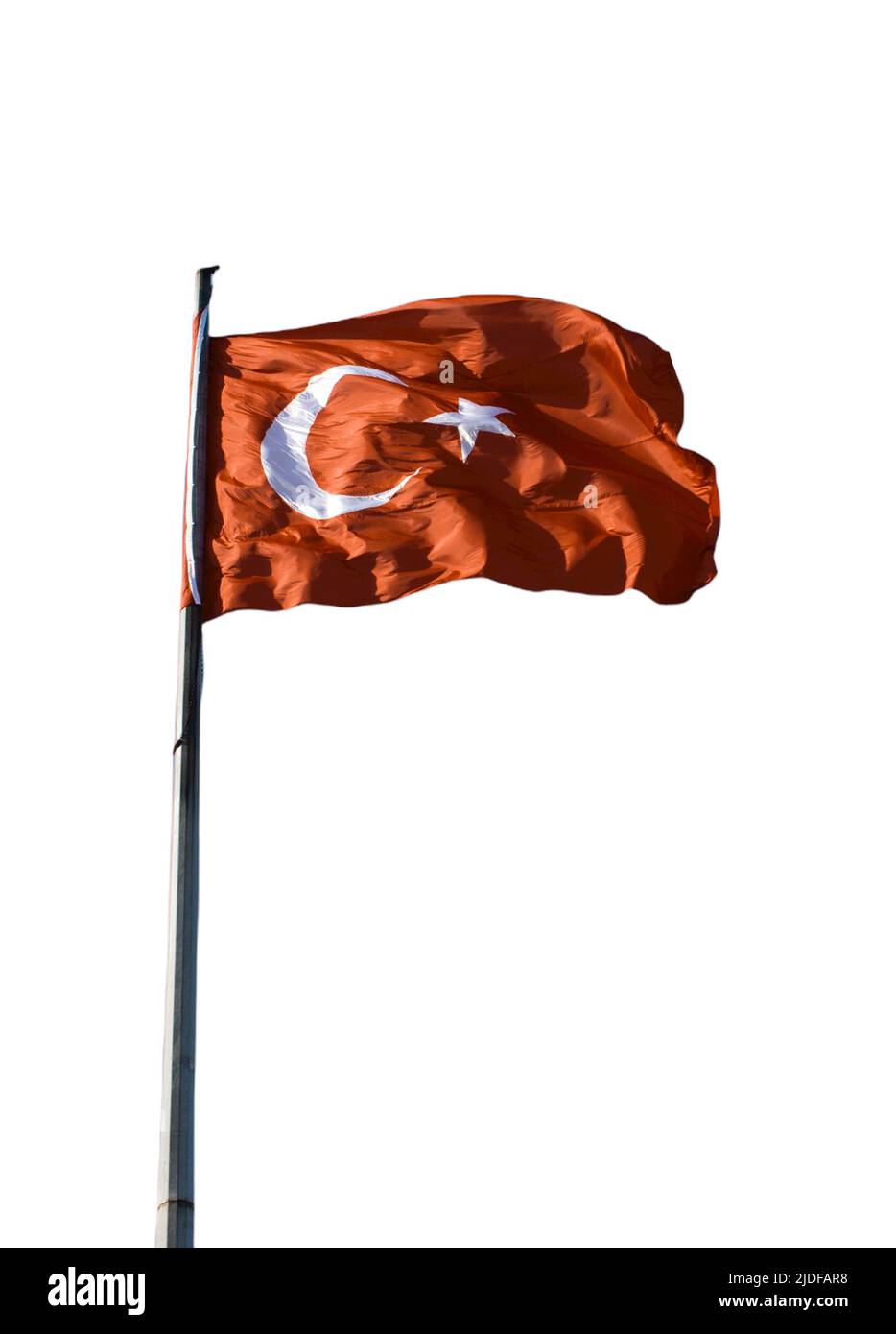 National Flag Republic of Turkey. White crescent moon and star on red ...