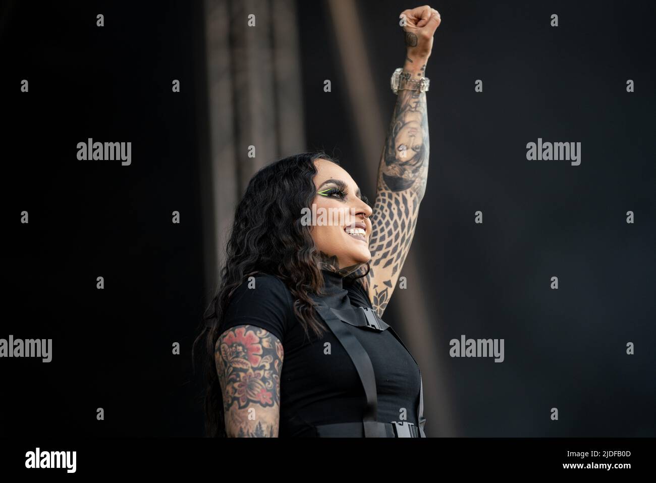 Copenhagen, Denmark. 18th, June 2022. The Ukrainian heavy metal band Jinjer performs a live ...